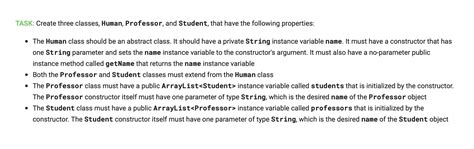 Solved Task Create Three Classes Human Professor And Chegg