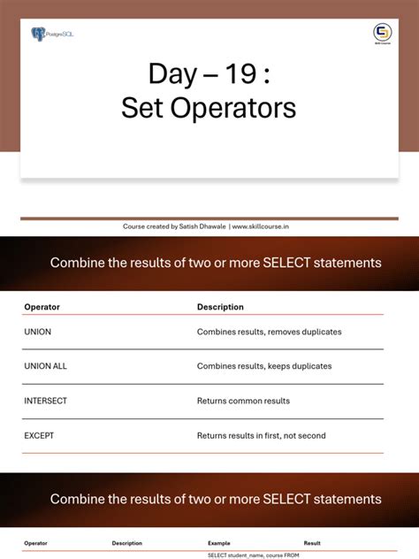 19 Sql Set Operators In Sql Pdf