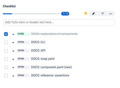 Jira Documentation Checklist Doc Snapcraft Io