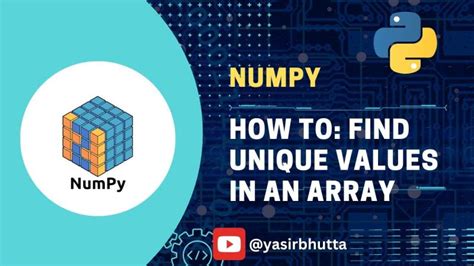 Muhammad Yasir Bhutta On Linkedin 11 Python Numpy How To Find Unique Values In An Array
