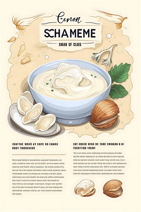 Premium Ai Image Design Of Clam Chowder Menu Creamy White Color With