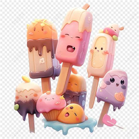 아이스 캔디 3d 그림여름색깔만화 Png 일러스트 무료 다운로드 Lovepik