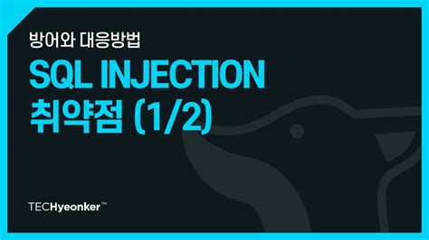 Sql Injection 취약점1 방어와 대응 방법 Tech Hyeonker