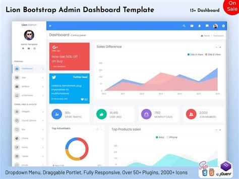 Lion Responsive Bootstrap 4 Admin Dashboard Artofit