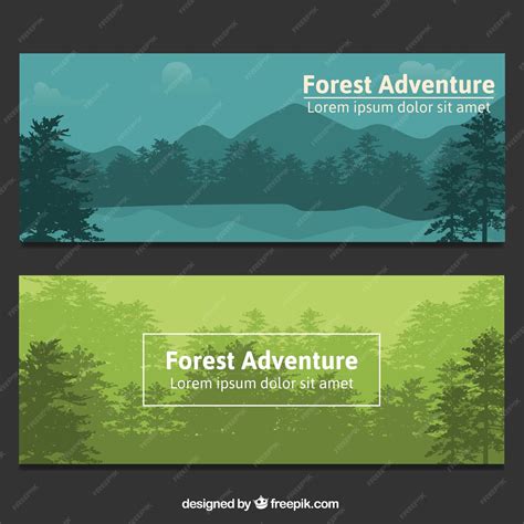 우아한 숲 배너 무료 벡터