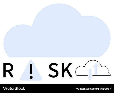 Cloud Computing Risk Concept With Large Royalty Free Vector