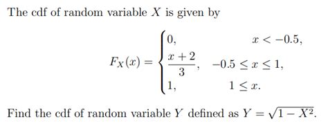 Solved The Cdf Of Random Variable X Is Given Chegg