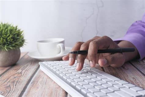 Premium Photo Man Hand Use Keyboard