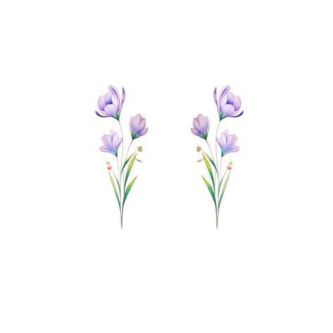 Crocus Tattoo Set Of 2 Tattooicon