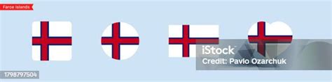 페로 제도 아이콘의 국기입니다 페로 제도는 사각형 원 하트 모양의 깃발입니다 웹 사이트 언어 선택 기호 벡터 Ui 플래그 디자인 Faroe Islands Flag에 대한