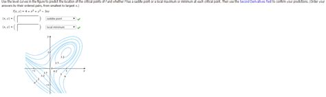 use the level curves in the figure to predict the