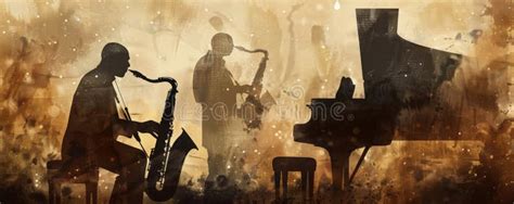 Smooth Jazz Music Background With Warm Sepia Tones And A Subtle Grainy