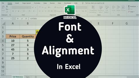 Font And Alignment In Excel Youtube
