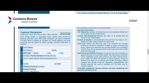 Step By Step Guide How To Fill Out The Cbp Declaration Form 6059b Customs Form For Travelers