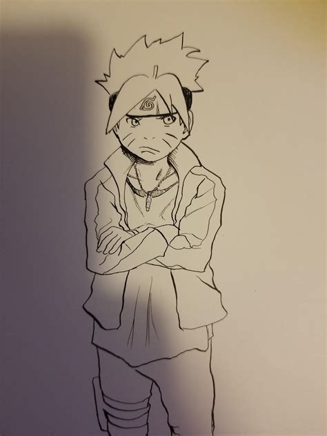 Drew Boruto In A Similar Style To The Original Naruto Art Style Rnaruto