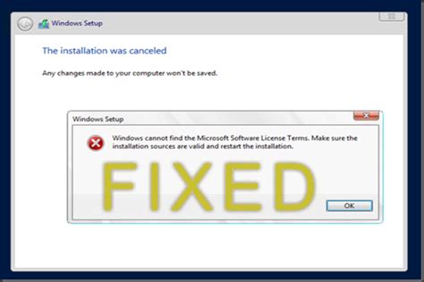 Windows Cannot Find The Microsoft Software License Terms