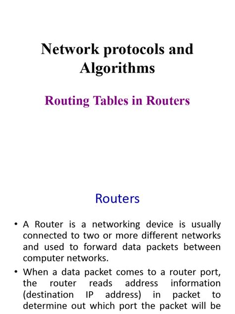 3 Routing Tables In Routers Pdf Router Computing Routing