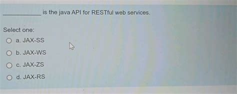 Is The Java API For RESTful Web Services StudyX