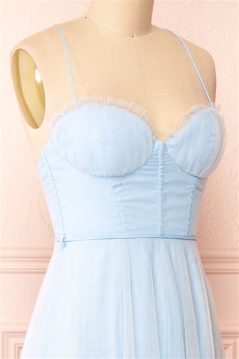 Chaya Blue Midi Tulle Dress W Corset Boutique 1861