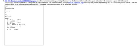 Solved This Now Familiar Mipsspim Program Includes A