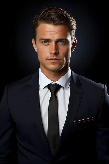 Premium Ai Image Portrait Of A Handsome Man In A Black Suit