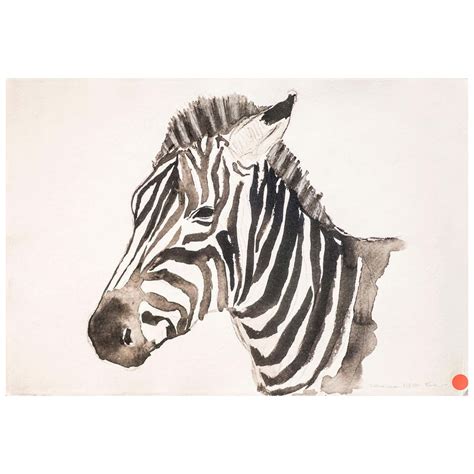 21st Century Black And White Watercolor Zebra Portrait Chinese Author