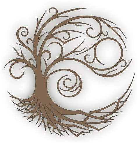 Laser Cut Decorative Tree Silhouette Art Design Vector File Vectors File