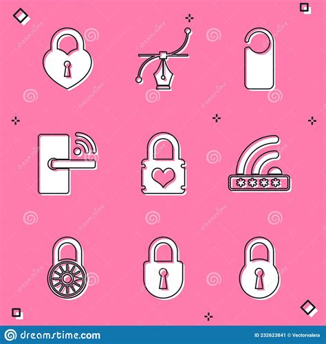 Set Castle In The Shape Of Heart Bezier Curve Please Do Not Disturb Digital Door Lock With