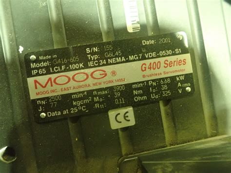 Moog G416 605 Servo Motor G400 Series Ebay