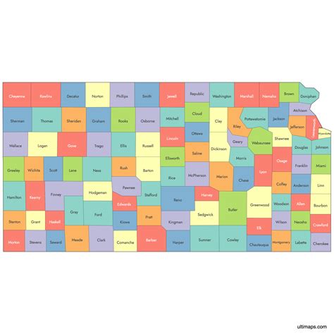 Map Of Kansas Counties — Ultimaps