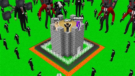 НУБ ПРО И ДЕВУШКА СТРОЯТ БАШНЮ ПРОТИВ 10000 КАМЕРАМЕНОВ В МАЙНКРАФТ Cameraman Minecraft Youtube