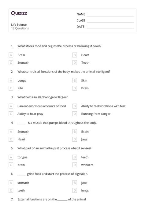 50 Life Science Worksheets For 4th Class On Quizizz Free Worksheets Library