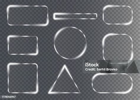 미래형 Hud 라이트 프레임 컬렉션 기술적 배경 가벼운 유리 프레임 사각형 타원형 직사각형 삼각형 원 벡터 일러스트 레이 션입니다 Led 조명에 대한 스톡 벡터 아트 및