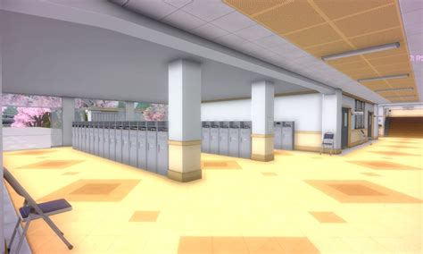 Ddlc Corridor In 2025 Anime Background Green Screen Backgrounds Background