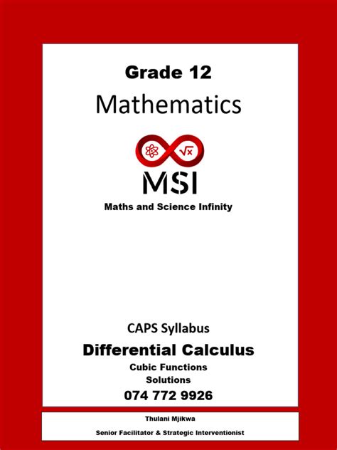 Cubic Functions Revision Booklet Solutions Pdf Mathematical Analysis Mathematics