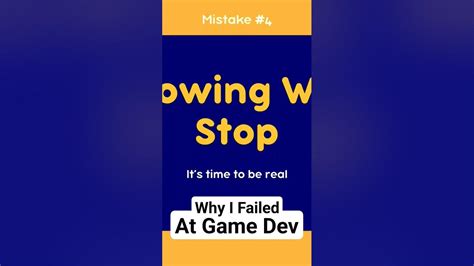 why i failed at game dev gamedevelopement indiegame gamedev youtube