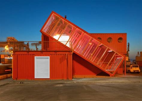 Angled Shipping Container Houses Stairs For Office By Potash Angled Shipping Container Houses Stairs For Office By Potash