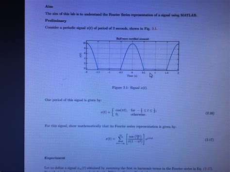 Solved Aim The Aim Of This Lab Is To Understand The Fourier