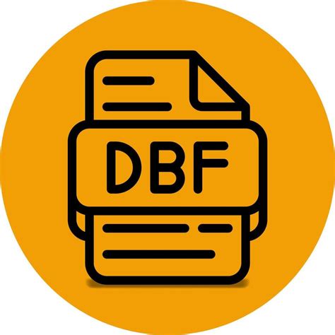 Dbf File Type Icon Files And Document Format Extension With An Outline Style Design And A
