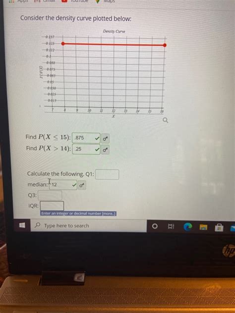 Consider The Density Curve Plotted Below Density Chegg Com