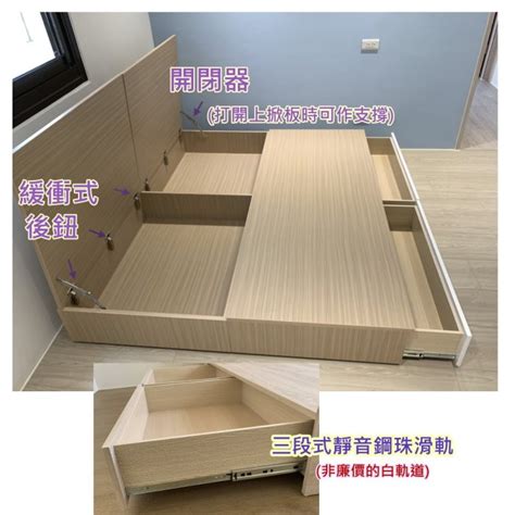翰伸傢俱工作坊》專營客製化 【5尺上掀式大2抽屜】環保材質6分木芯板 配合裝潢木紋色 床箱床架收納 6尺可訂製 Yahoo拍賣