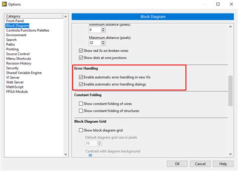 Prevent Labview Error Dialog Box Ni