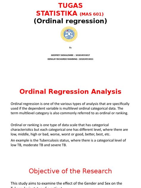 Presentation Ordinal Regression Pdf P Value Dependent And