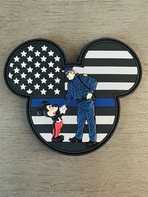 Mickey Mouse Police Officer Walt Disney World Pvc Patch W Velcro Back