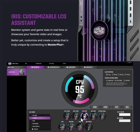 Cooler Master Iris Customizable Lcd Real Stats Monitor For Haf 700 Evo