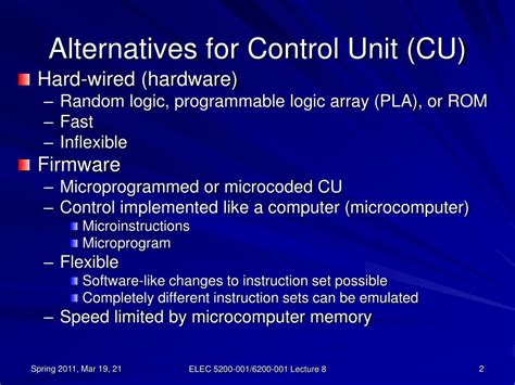 Ppt Elec 5200 001 6200 001 Computer Architecture And Design Spring 2012 Microprogramming