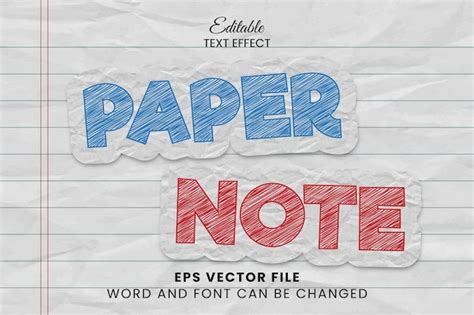 Premium Vector Notebook Paper Textured 3d Editable Vector Text Effect