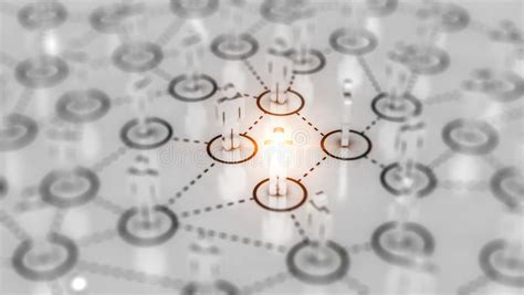 Abstract Social Network Concept Connecting Human Figures Stock Image