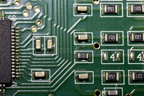 Abstract Close Up Of Electrical Computer Circuit For Background Stock