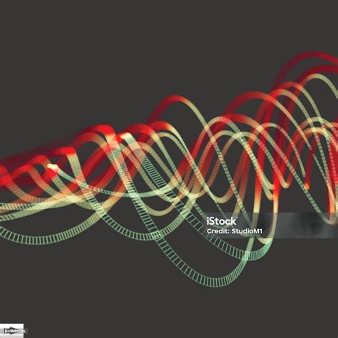 연결 된 선으로 파입니다 연결 구조입니다 동적 배경입니다 초록 넷 웨이브 트위스트 와이어 프레임 벡터 일러스트입니다 모션 효과 함께 구성입니다 3차원 형태에 대한 스톡 벡터
